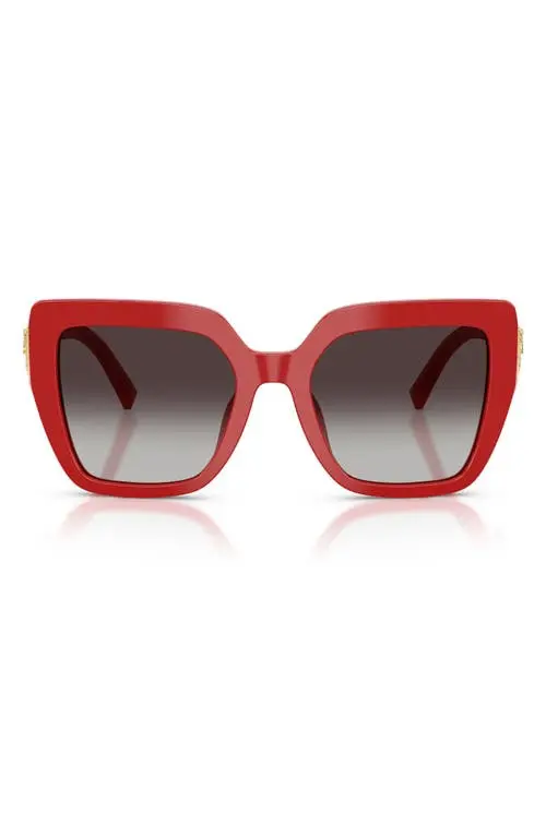Dolce & Gabbana Square Sunglasses With Sacred Heart Logo Detail - Full Red/grey Gradient