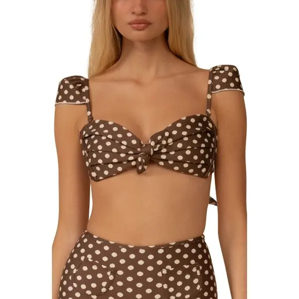 MONTCE Polka Dot Knotted Bikini Top - Vivian
