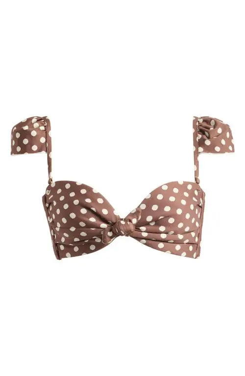 MONTCE Polka Dot Knotted Bikini Top - Vivian