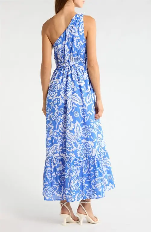 SUGARLIPS One-shoulder Floral Print Maxi Dress