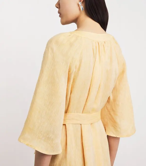 ERES Linen Audacieuse Wrap Midi Dress