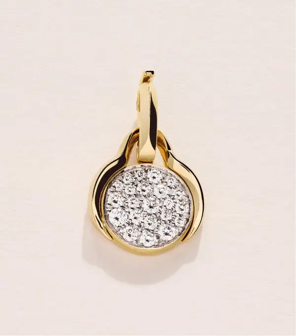 JADE TRAU Mini Diana Pavé Diamond Charm In Yellow - Gold