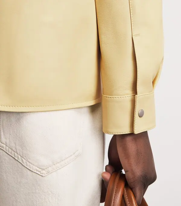 FRAME Leather Zip-up Overshirt