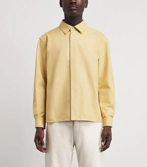FRAME Leather Zip-up Overshirt