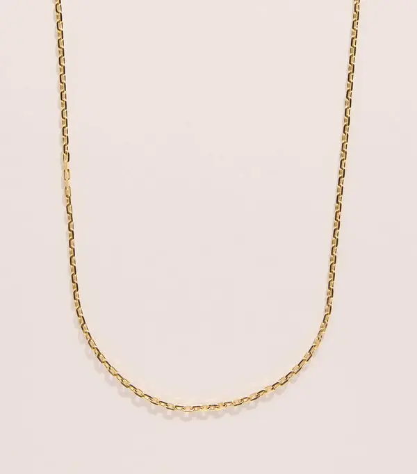 JADE TRAU Yellow Rectangular Link Chain Necklace - Gold