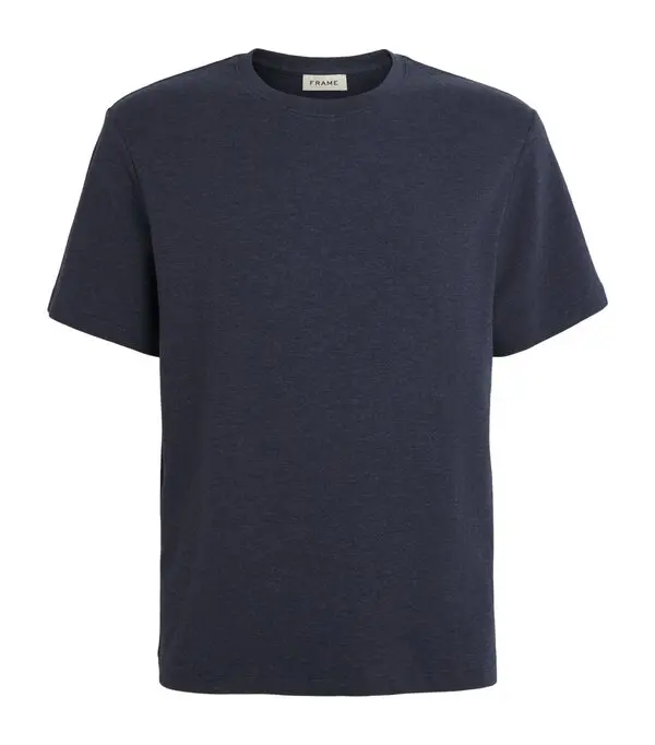 FRAME Cotton Duo Fold T-shirt - Navy