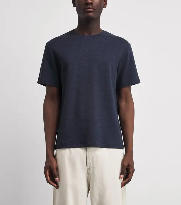 FRAME Cotton Duo Fold T-shirt - Navy