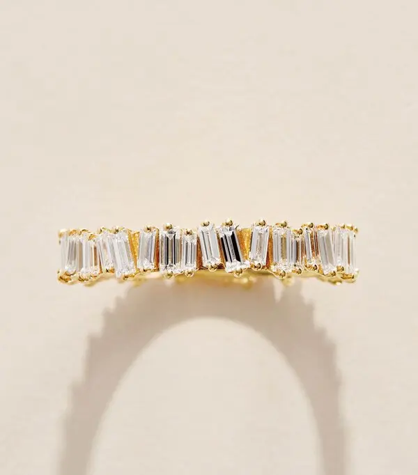 SUZANNE KALAN 18 Karat Yellow Baguette Diamond Eternity Ring - Gold