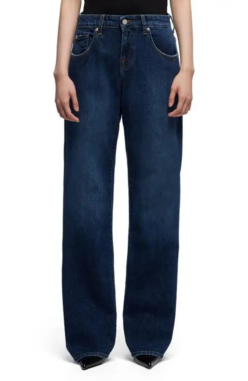 7 For All Mankind Low Rise Relaxed Straight Leg Jeans - Indiglow