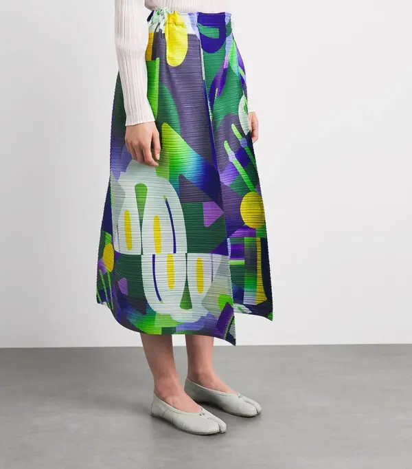 Issey Miyake Printed Pleated Trousers