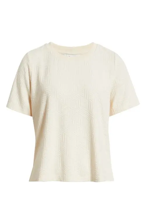 CITY BLUES Geometric Jacquard Crewneck T-shirt - Parchment