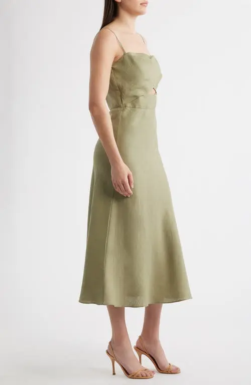 Black Halo Jada Cutout Detail Linen Dress