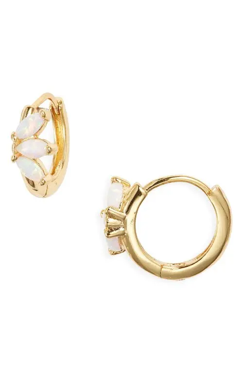 CHILD OF WILD Opal Arc Huggie Hoop Earrings - Gold