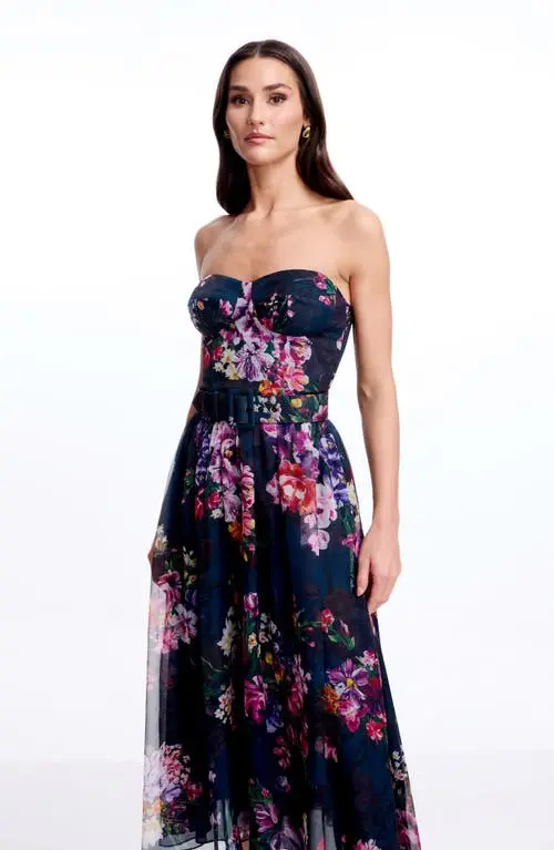 dress the population blue floral dress Marilyn Dress  Dress the Population