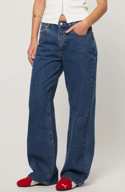 Abrand Denim 95 Baggy Bella Mid Rise Relaxed Fit Jeans - Mid Blue
