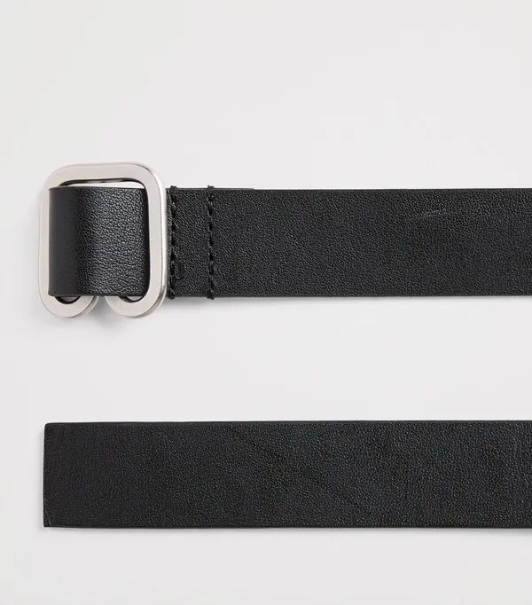Issey Miyake Leather Belt With Metal Buckle