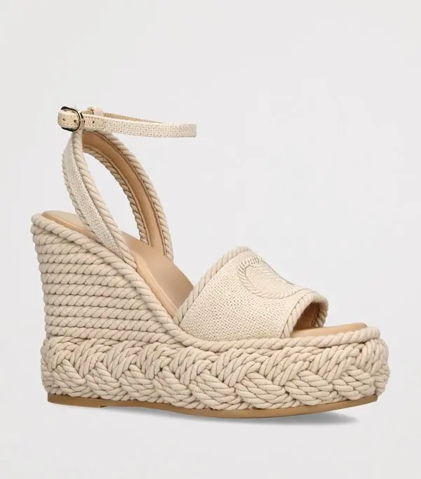 Valentino Garavani Canvas Espadrille Wedge Sandals