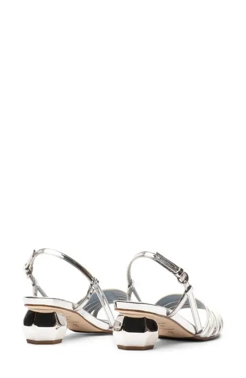 FRANCES VALENTINE Ally Slingback Sandal With Sculptural Heel - Silver