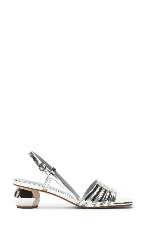 FRANCES VALENTINE Ally Slingback Sandal With Sculptural Heel - Silver