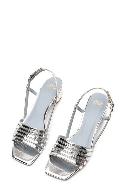 FRANCES VALENTINE Ally Slingback Sandal With Sculptural Heel - Silver