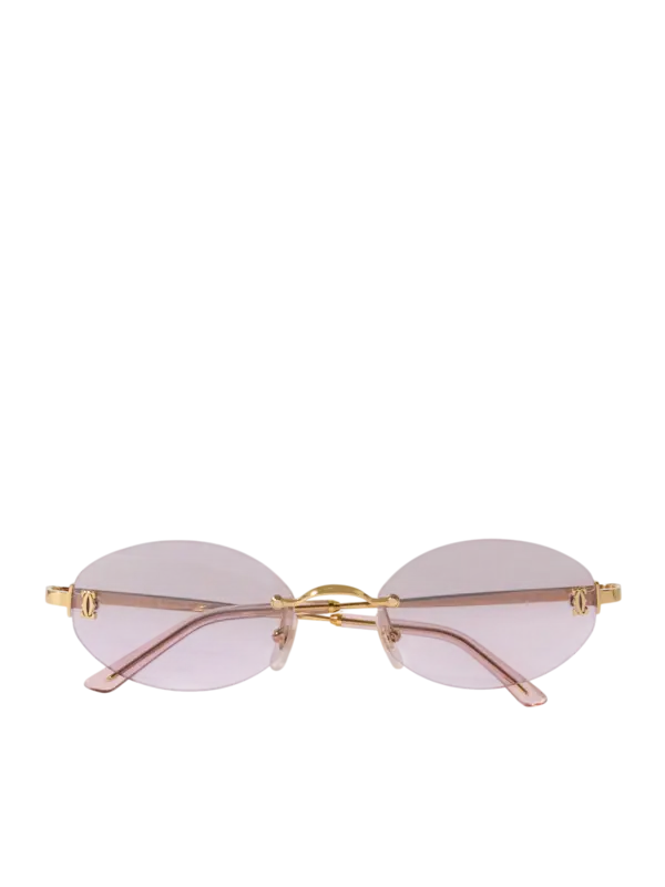 Cartier Double C Rimless Oval-frame Sunglasses - Gold