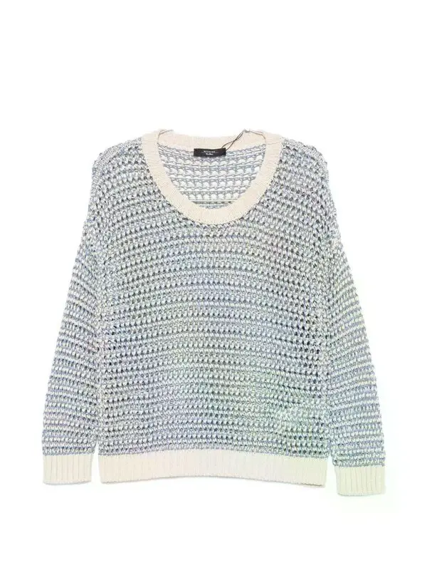 Max Mara Open-knit Crew Neck Sweater
