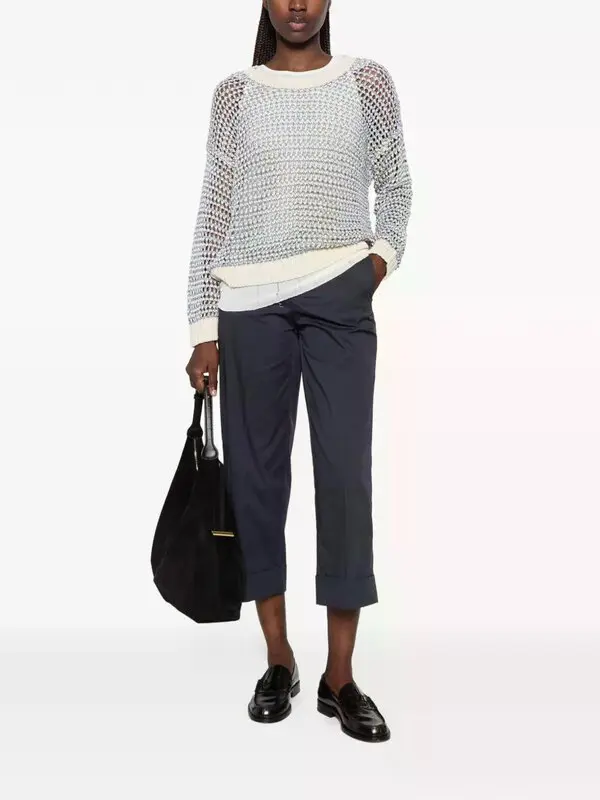 Max Mara Open-knit Crew Neck Sweater