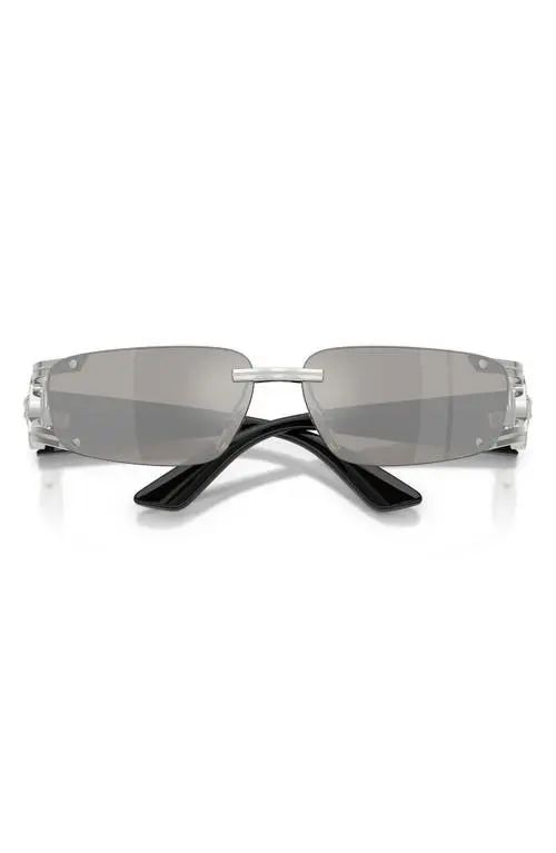 Versace Rimless Rectangular Sunglasses - Silver/grey Mirror Silver