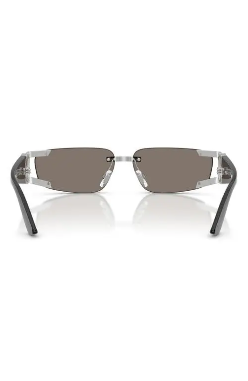 Versace Rimless Rectangular Sunglasses - Silver/grey Mirror Silver