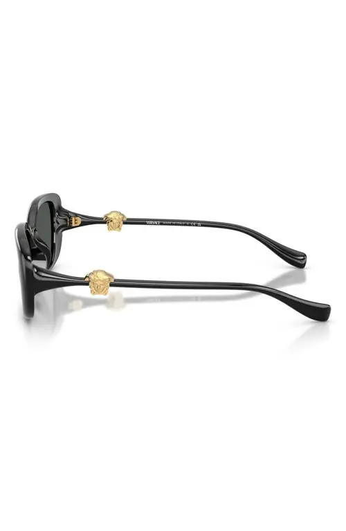 Versace 56mm Pillow Sunglasses With Medusa Hardware - Black/dark Grey