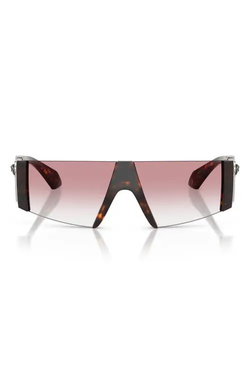 Versace Rimless Rectangular Sunglasses With Medusa Hardware - Havana/clear Gradient Pink