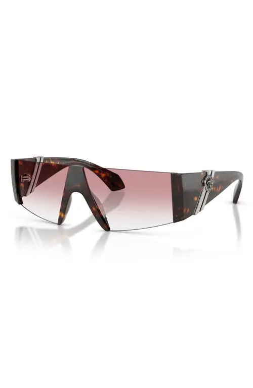 Versace Rimless Rectangular Sunglasses With Medusa Hardware - Havana/clear Gradient Pink