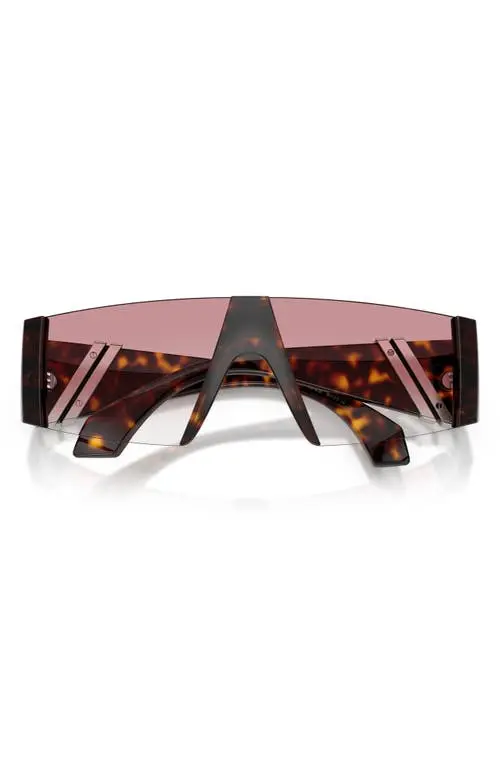 Versace Rimless Rectangular Sunglasses With Medusa Hardware - Havana/clear Gradient Pink