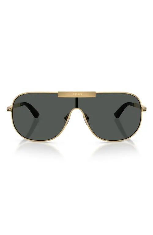 Versace Irregular Shield Sunglasses - Gold/dark Grey