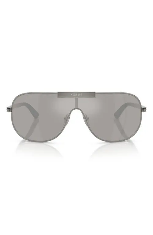 Versace Irregular Shield Sunglasses - Gunmetal/grey Mirror Silver