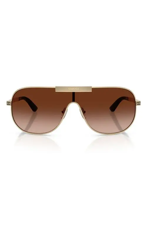 Versace Irregular Shield Sunglasses - Pale Gold/brown Gradient