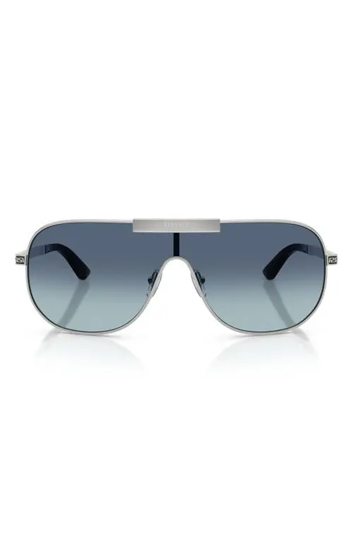 Versace Irregular Shield Sunglasses - Silver/blue Gradient Blue