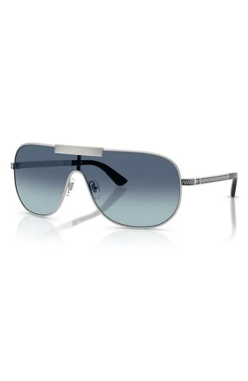 Versace Irregular Shield Sunglasses - Silver/blue Gradient Blue