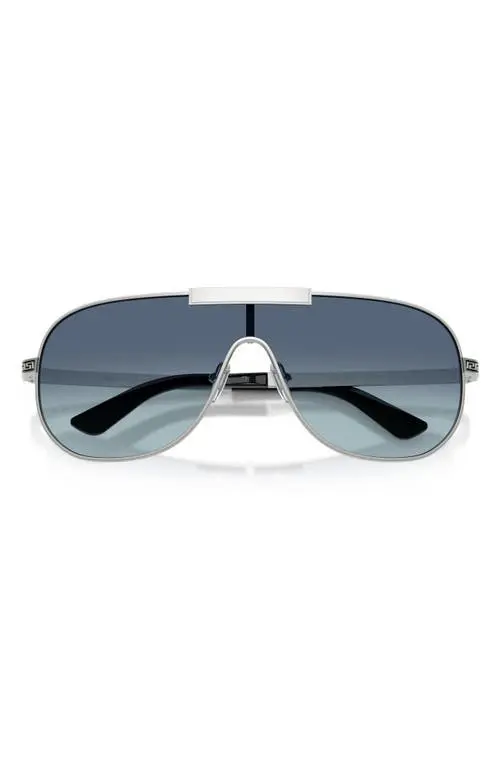 Versace Irregular Shield Sunglasses - Silver/blue Gradient Blue