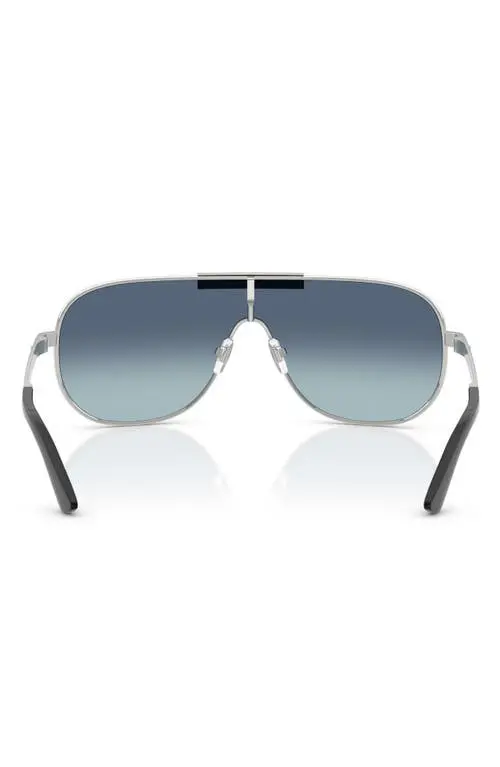 Versace Irregular Shield Sunglasses - Silver/blue Gradient Blue