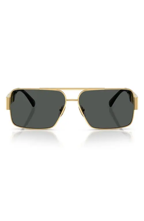 Versace Rectangular Sunglasses - Gold/dark Grey