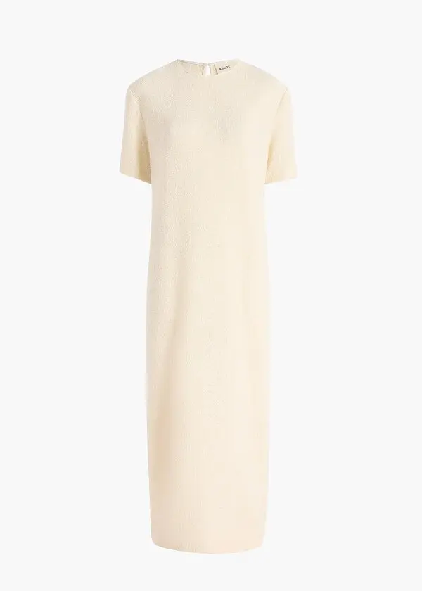 Khaite Webber Dress In English Twist Tweed - Natural