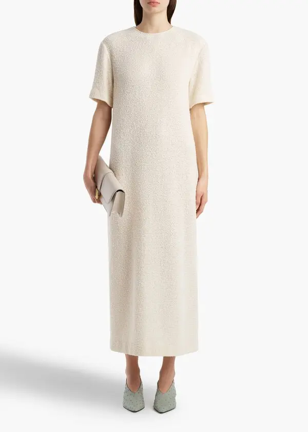 Khaite Webber Dress In English Twist Tweed - Natural