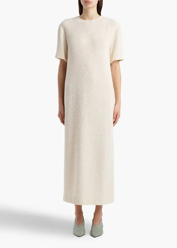 Khaite Webber Dress In English Twist Tweed - Natural