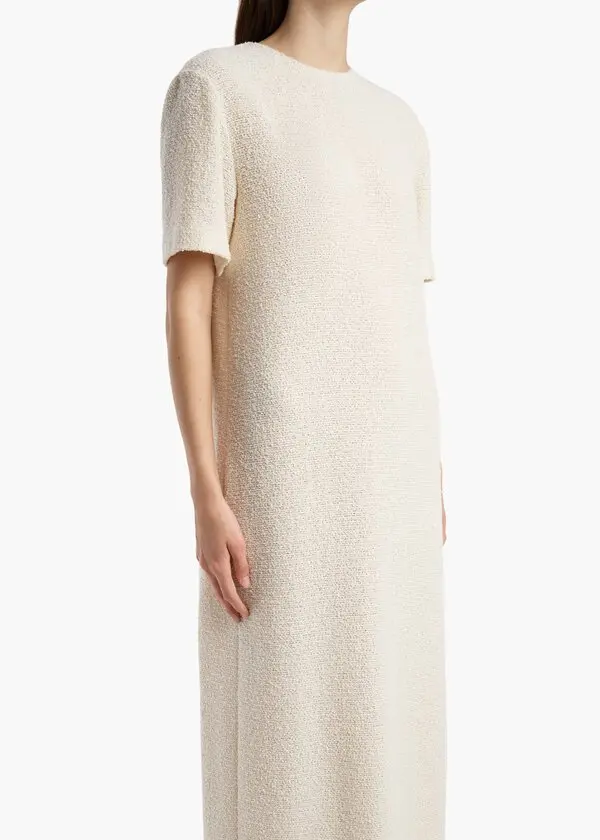 Khaite Webber Dress In English Twist Tweed - Natural
