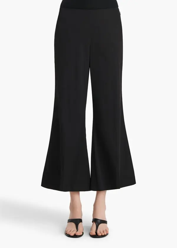 Khaite Walter Bell-leg Pants In Cotton Silk - Black