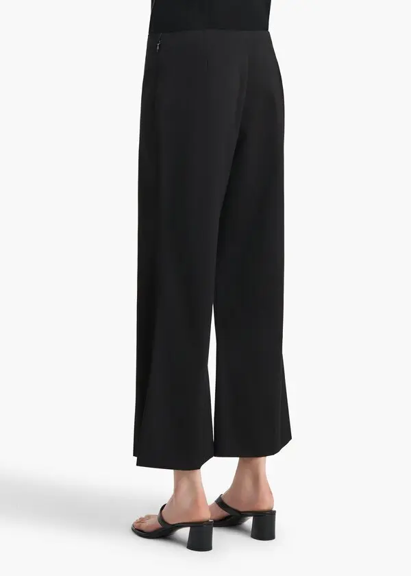 Khaite Walter Bell-leg Pants In Cotton Silk - Black