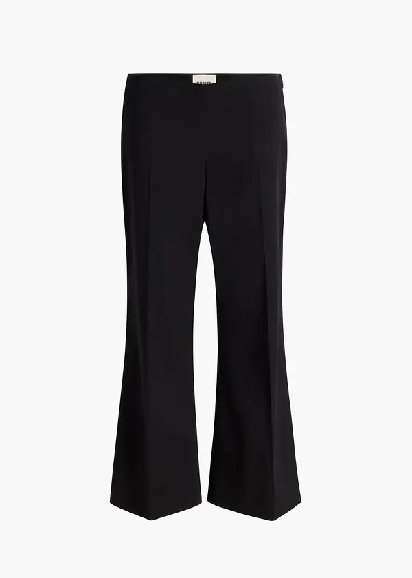 Khaite Walter Bell-leg Pants In Cotton Silk - Black