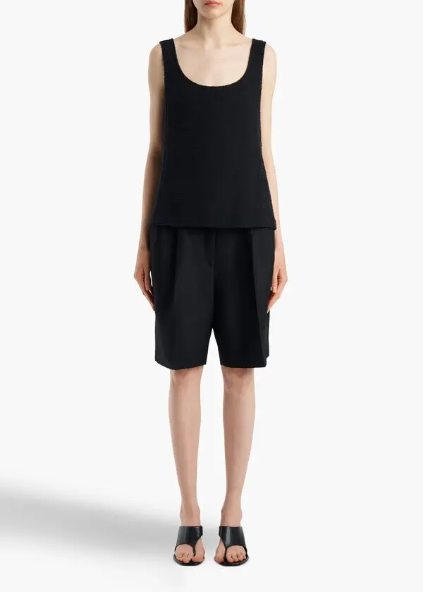 Khaite Parker Textured Cotton-rich Tweed Tank