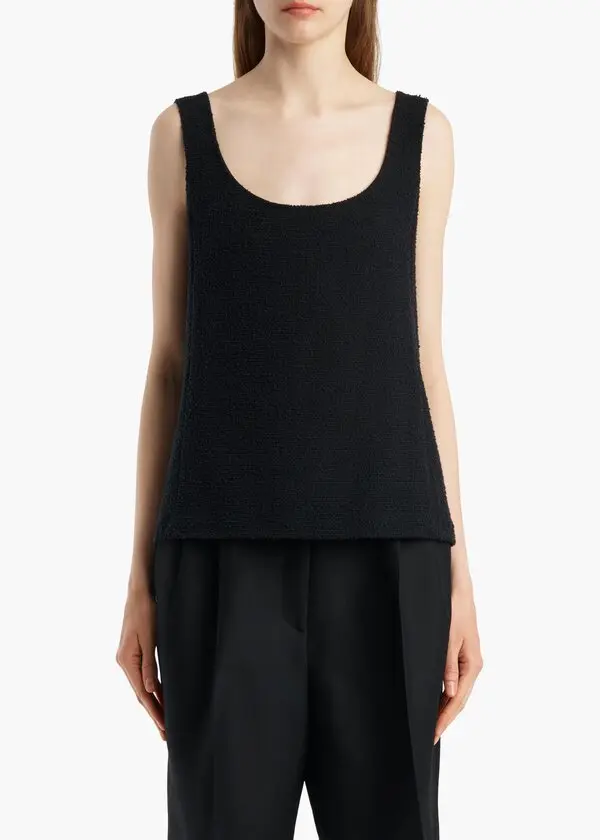 Khaite Parker Textured Cotton-rich Tweed Tank